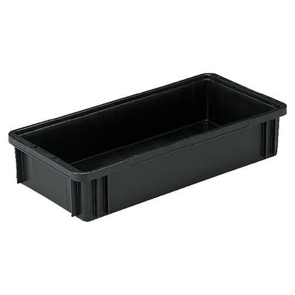 ●容量(L)…12.6●外寸(mm)…560×270×114(H)●材質…導電性ポリプロピレン●色…ブラック●内寸(mm)…523×248×110●有効内寸…523×248×110●底面形状…格子リブ●重量(g)…1080●短側面ラベル剥離...