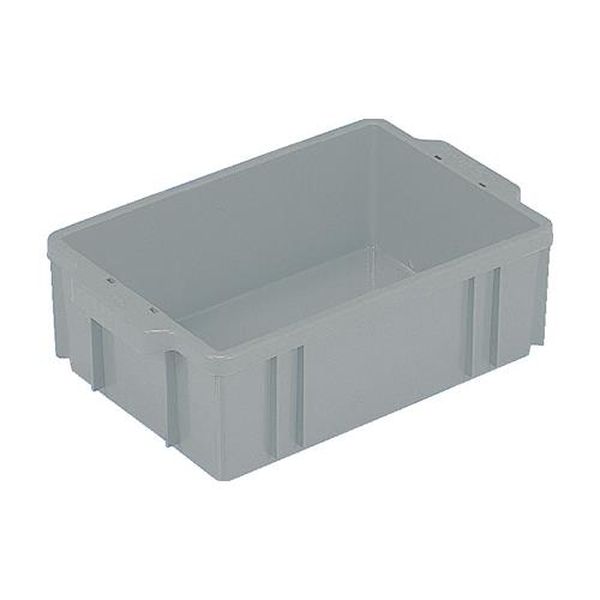 ●容量…12.9L●外寸(mm)…441×281×145（H）●色…ライトグレー●材質…ポリプロピレン●内寸(mm)…375×255×139●有効内寸…367×247×129●圧縮荷重…10.68kN(1090kgf)●底面形状…格子リブ底...