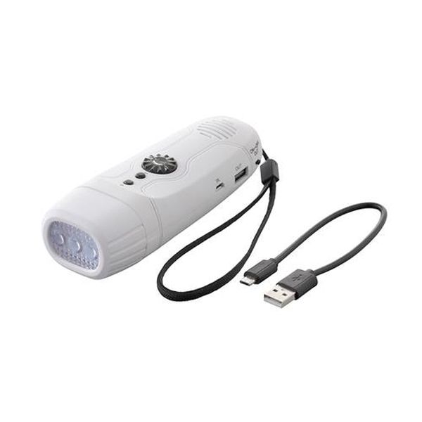 ●サイズ(W×D×H)mm…55×145×45●電源…手廻し発電（充電池内蔵）、USB●重量…180g●付属品…USB(A)-MicroUSBケーブル●材質…ABS樹脂●機能…LEDライト、FM対応ラジオ（ワイドFM対応）、スマートフォン充...