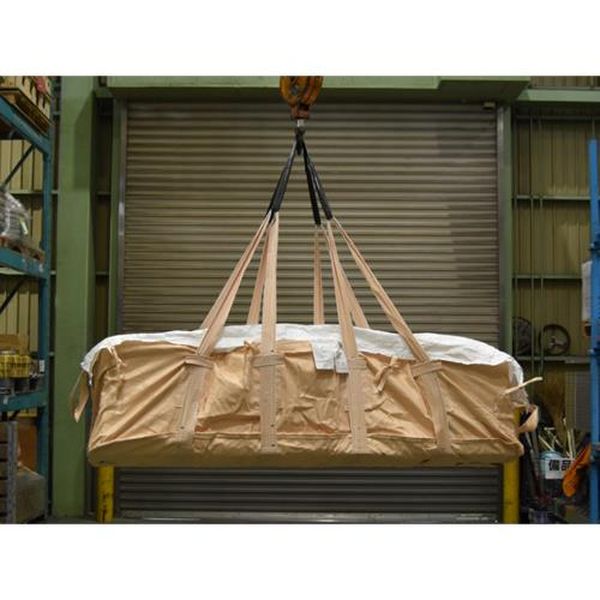 ●容量…1,050L●サイズ…2100×1000×500（H）mm●耐荷重…1,000kg●材質…ポリプロピレン●耐候性…4ヶ月●注入口…全開●排出口…無●上部ベルト…黒色●裏側にポリエチレン生地を施した二重構造で、解体工事でのアスベストレ...