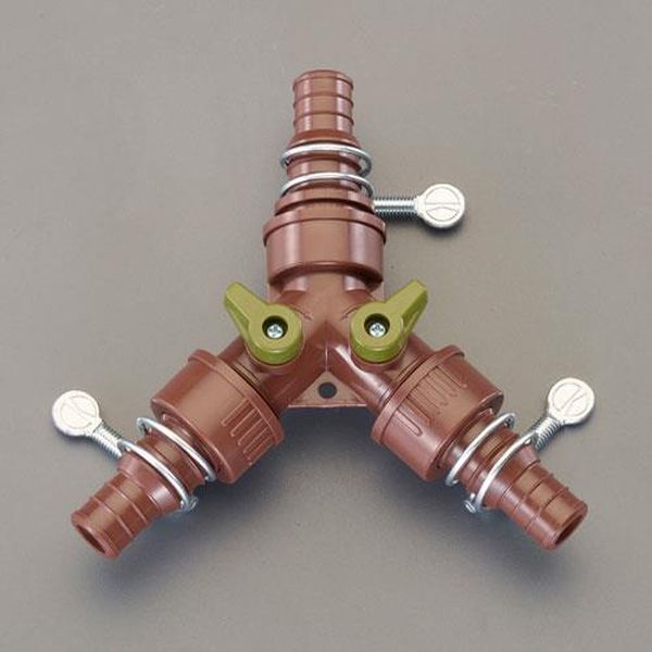 ●適合ホース…内径：15・18mm●圧力…0.1〜0.6MPa●使用流体…上水道水●材質…ABS樹脂●一時止水コック付き（完全止水しません）●バンド3個付き●ホースタケノコ部を外すと取付ネジG3/4”の内ねじになるため、ニップル等を使いねじ...
