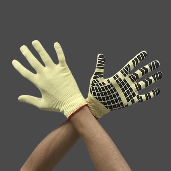 ●サイズ…S●全長(mm)…200●掌周り(mm)…170●中指長さ(mm)…70●材質…ケブラーSD糸(長繊維)●厚み(mm)…0.6●すべり止め…塩化ビニール●カラー…本体：イエロー裾：ピンク●用途…カッターなどの刃物を扱う作業・組立作...