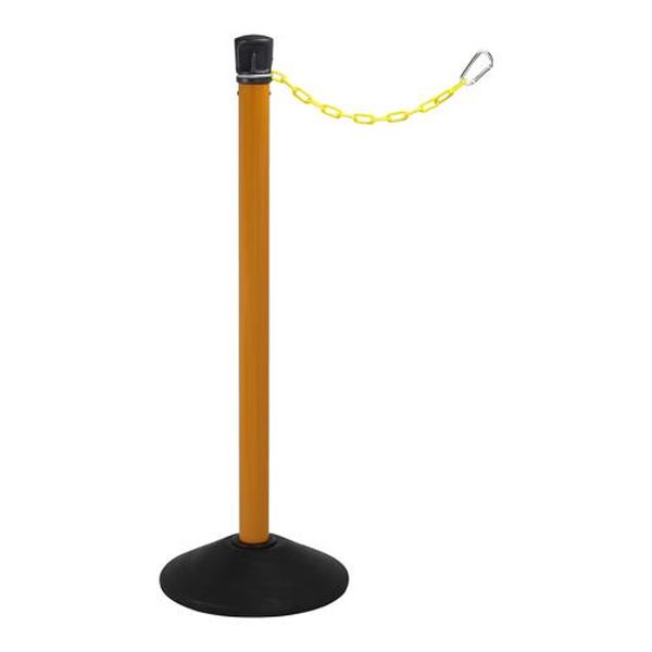 ●サイズ(mm)…φ60×1050●カラー…黄●重量…9.4kg●ベース径…φ380mm●リング径…6mm●チェーン長…7.5m●材質…ポール：ステンレス、ポリプロピレン、ナイロン ベース：再生ゴム、●チェーンの自重で、スムーズに収納可能で...