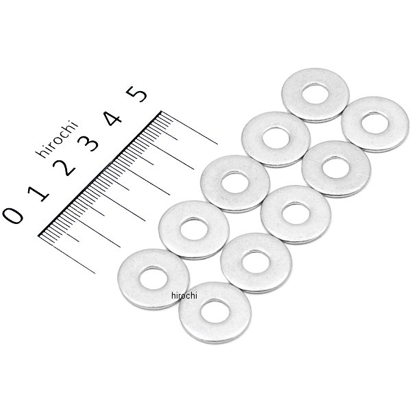 キタコ 平ワッシャー汎用サイズ :(内径/A)6.7mm x (外径/B)18mm x (厚み/C)1.5mm入数:10枚入りタイプ:6mm素材:ステンレス0900-090-01004楽天 HD店　