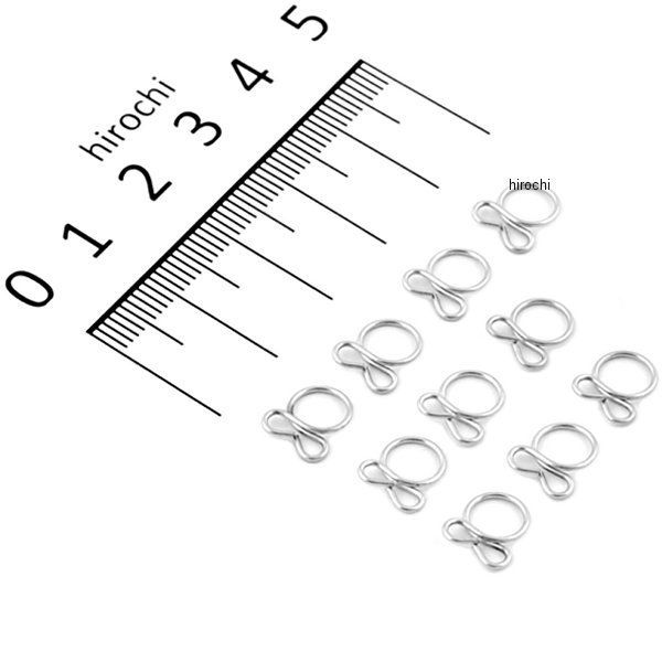 ホースクリップです。汎用サイズ:φ6mm適合付帯条件:φ7ホースにも使用可材質:スチール10個入りフューエルホース、オイルライン、ブリーザーホース等あらゆるホースの緩み防止に91420楽天 HD店　