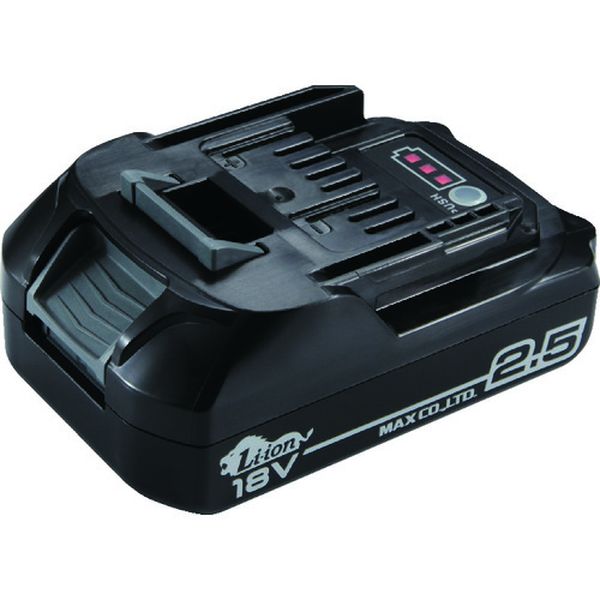 ・18V 2.5Ahリチウムイオン電池パックです。・残量表示付です。・種類：電池パック・電圧(V)：18・容量(Ah)：2.5・蓄電池電圧：18V・充電時間：40分・生産国 中国・JANコード 4902870804299・質量 0.300k...