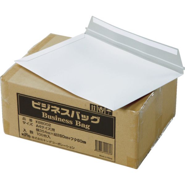 ・ボール紙でできた丈夫なビジネスバッグです。・角2タイプはA4の書類用、A4タイプは角2の封筒がそのまま入ります。・ワンタッチ開封ジッパー付なので開封時はさみやカッターが不要です。・タイプ：A4・色：白・縦(mm)：260・横(mm)：35...