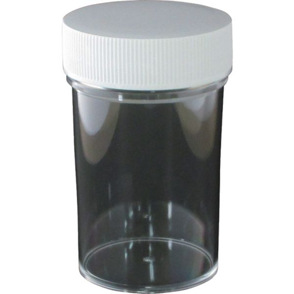 ・粉末・錠剤用標本瓶または見本容器として便利です。・直径(mm)：83・高さ(mm)：132・口径(mm)：71・容量(ml)：350・色：透明・フタ色：白色・中栓：なし・ねじ込フタ・耐熱温度：80℃・本体:ポリスチレン(PS)・フタ:ポリ...