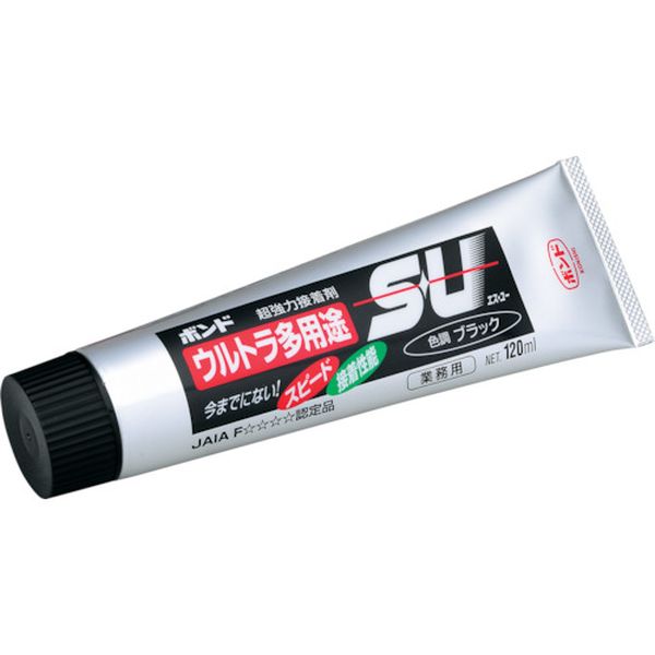 ・超速硬化・強力・耐久性に優れています。・無溶剤タイプです。・日本接着剤工業会 JAIA 4VOC基準適合品です。・金属、木材、コンクリート、ステンレス同士の接着。・硬質プラスチック同士の接着。・色：ブラック・容量(ml)：120・硬化時間...