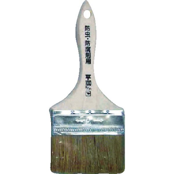 ・毛腰の強い豚毛使用の刷毛です。・防虫・防腐剤用。・刷毛幅(mm)：100・毛丈(mm)：50・玉厚(mm)：15・全長(mm)：235・適合塗料：木部保護塗料・形状：平型・毛：豚毛・柄：木・生産国 中国・JANコード 4972883125...