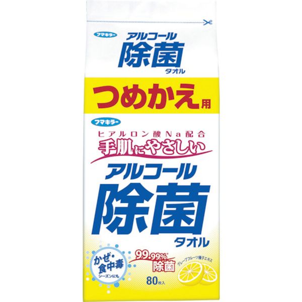 ・天然発酵アルコールとグレープフルーツ種子から作った天然除菌成分です。・タオルがサッと取り出せる新形状で、使い始めのセットが簡単です。・潤水成分ヒアルロン酸Naを配合しています。・アルコール除菌。・シートサイズ(mm)：130×200・タイ...