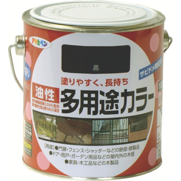・酸性雨・塩害・排気ガスに強い塗料です。・強力サビドメ剤配合で、鉄部をサビから守ります。・屋内外の木部・鉄部・トタン屋根やトタンベイ。(一部のトタンを除く)・色：黒・容量(L)：0.7・乾燥時間：4〜6時間(夏)、10〜15時間(冬)・塗り...
