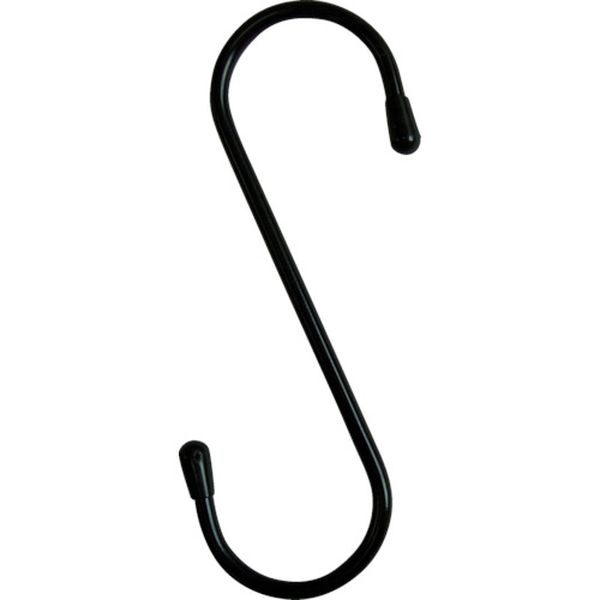 ・被覆線ですのでサビず、相手側にキズをつけません。・一般商品の収納の吊具として。・物の吊り下げ、引っ掛けとして・色：黒・使用荷重(kN)：0.11・D(mm)：5・L(mm)：150・A(mm)：15・S(mm)：38・150mm・黒・塩ビ...