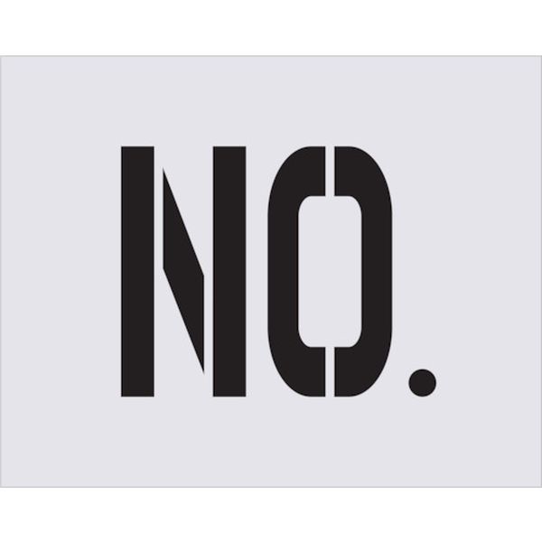 ・吹付用のステンシルプレートです。・ポリプロピレンの薄い板のため曲面にそわせて使用することができます。・材質がポリプロピレンのため、使用後の処理も簡単です。・駐車場などの吹付用プレートに。・表示内容：NO.・文字サイズ(mm)縦：250・文...