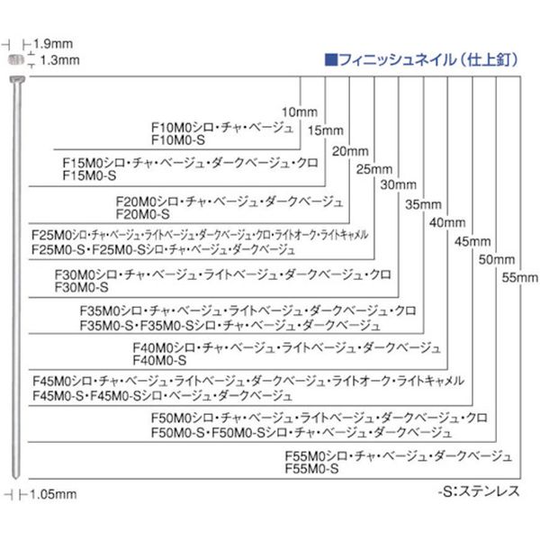 ・色：ベージュ・頭径×胴径×長さ(mm)：1.9×1.05×35・1ケース入数：2000本・生産国 中国・JANコード 4902870051730・質量 0.700kg・コード：444-6232 ・品目：F35MOBEIGEF35MO-BE...