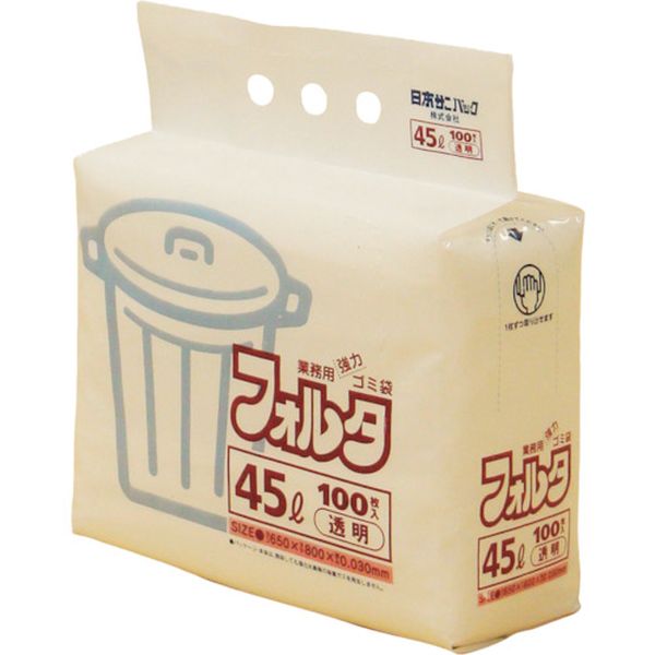 ・焼却しても塩化水素などの有害ガスを発生しないポリエチレン製です。・使用済パッケージは簡単にたたんで捨てられます。・縦(mm)：800・横(mm)：650・厚さ(mm)：0.030・容量(L)：45・色：透明・低密度ポリエチレン(LLDPE...