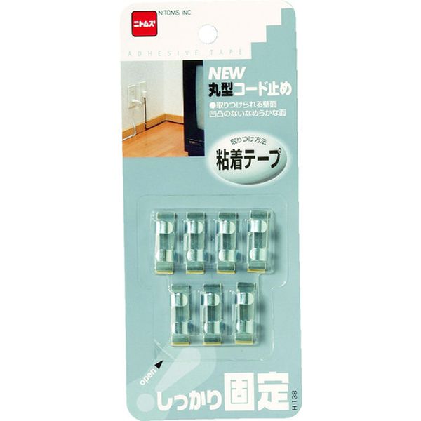 ・粘着テープでしっかり固定できます。・モジュラーケーブルや家電コードに便利です。・色：シルバー・タイプ：丸型・縦(mm)：9・横(mm)：25・パック入数(個)：7・本体：防錆処理鉄板・粘着剤：合成ゴム系・生産国 日本・JANコード 490...