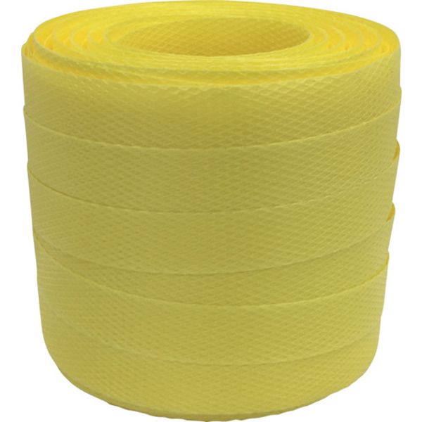 ・ストッパー使用の手締め用タイプです。・手締め用の結束、梱包。・手締め用の結束、梱包・色：黄・幅(mm)：15.5・長さ(m)：50・厚さ(mm)：0.5・引張強度(kg)：100・破断伸度20％・ポリプロピレン(PP)・生産国 ベトナム・...