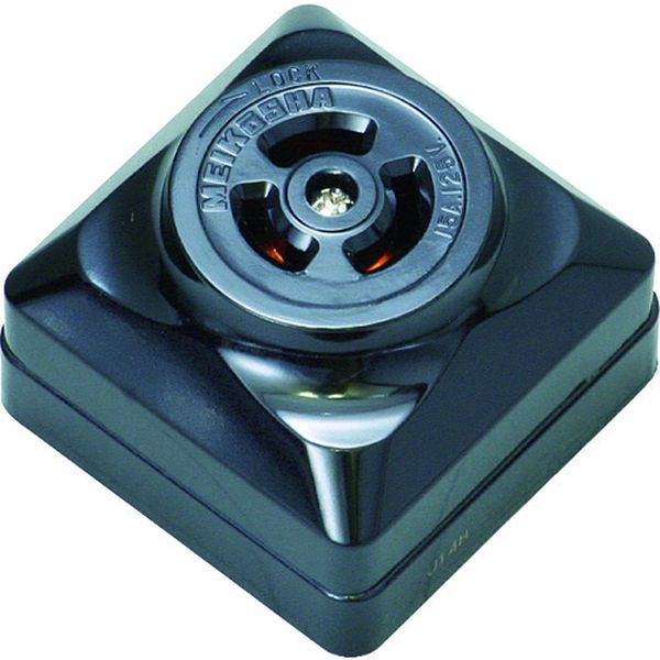 ・汎用的な露出コンセントです。・設備工事用。・定格：接地2P15A125V・幅(mm)：56・長さ(mm)：56・厚さ(mm)：38・色：黒・タイプ：露出・極数：接地2P・フェノール樹脂・生産国 日本・JANコード 499084828830...