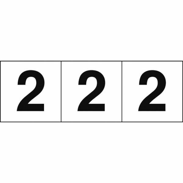 ・屋内外使用可能です。・番号管理に便利です。・表示内容：数字「2」　・取付仕様：粘着シール・縦(mm)：50・横(mm)：50・色：白色・文字高：35mm・白地・黒数字・塩化ビニール(PVC)・貼り付ける面のゴミ・油等を拭きとってください。...