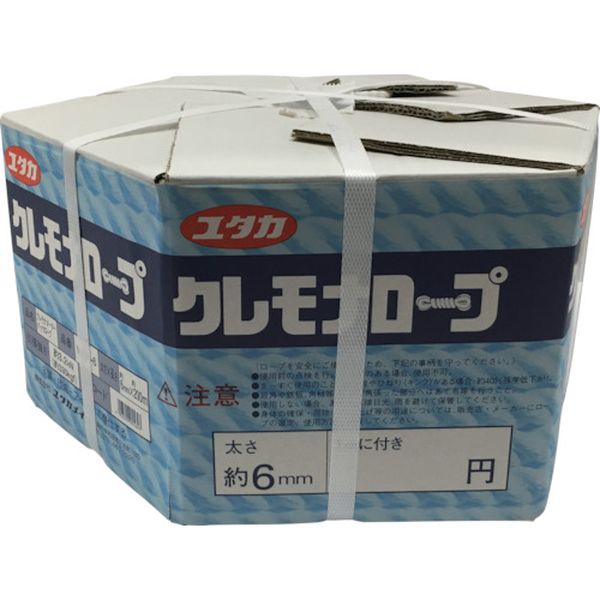 ・手触りが良く扱いやすい、耐候性、耐久性に優れた強度の強いロープです。・緑の糸印が約1m間隔に入っています。・箱入りの為、ロープが汚れません。・各種作業、結束、固定、引張に。・建築、土木、グランド測定など。・色：白・線径(mm)：6・長さ(...