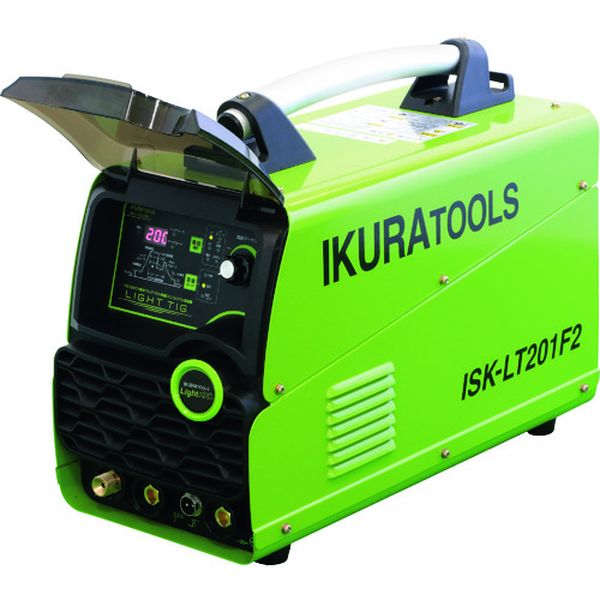 ・100V/200V兼用TIG溶接機です。(直流)・1つのダイヤルで各種設定を簡単に行えます。・パルス周波数0.2Hzから500Hzまで調整可能です。・使用中の設定値を自動で記憶し、起動時に自動で読み込むメモリー機能付きです。・アップスロー...