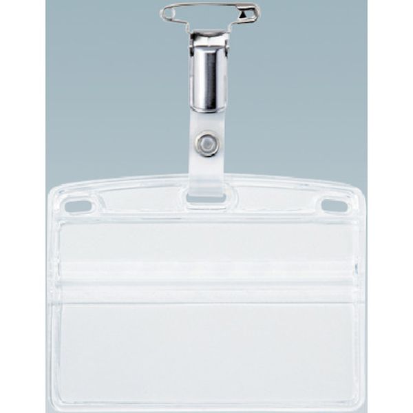 ・丈夫で高級感のある金属クリップです。・名札ケースは、水やホコリが入りにくいチャック式です。・安全ピン・クリップで留められます。・タイプ：ヨコ・中紙サイズ(mm)幅：97・中紙サイズ(mm)高さ：69・縦(mm)：145・横(mm)：108...