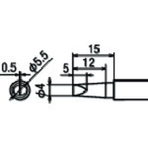 ・品名：替えこて先・コテ先名称：W4.0mm・適合機種：PX-201/335/338/342・こて先幅(mm)：4・コテ先径：φ5.5mm・先端形状：D型・グット　替こて先4D型PX2/SVS用・生産国 日本・JANコード 49752055...