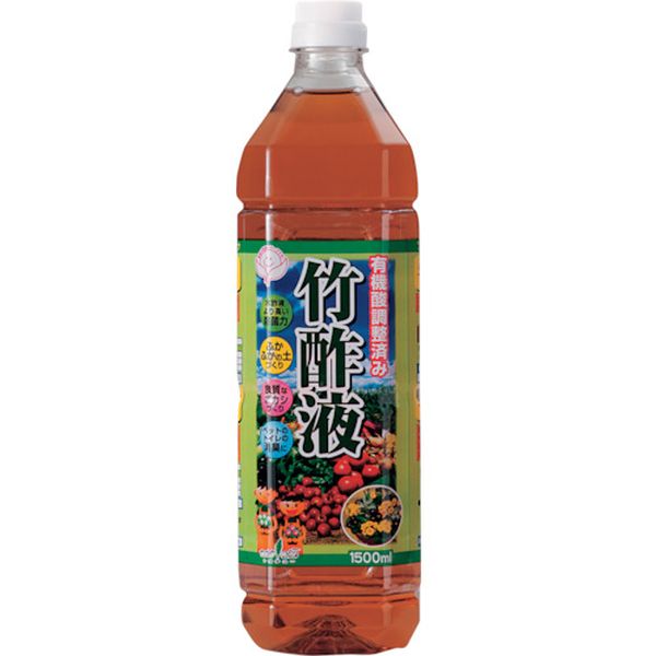 ・土壌改良・植物活性に使用します。・良質な推肥作りや犬猫忌避剤としても効果があります。・竹酢原液の有機酸成分を使用しやすい濃度に調整しました。・植物の活性・犬猫忌避・土壌改良に・容量(ml)：1500・容量(L)：1.5・液体・孟宗竹・生産...