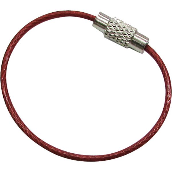 ・7色展開です。・両端を合わせ、ナットを締めて輪にします。・キーホルダー等アクセサリとして。・色：レッド・ワイヤー径(mm)：1.2・A(mm)：13・B(mm)：4.5・E(mm)：3・L(mm)：65・全長(mm)：200・ワイヤー：ス...