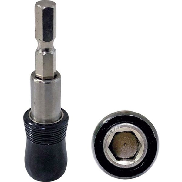 ・コンパクトラチェットシリーズ、ビルドのパーツシリーズです。・ビットはビルド・ビルドMINI・差込角6.37mmの他機種ハンドルに対応しています。・六角軸全てのビットが使えるようになるエクステンションホルダーです。・ホルダー部をスライドして...