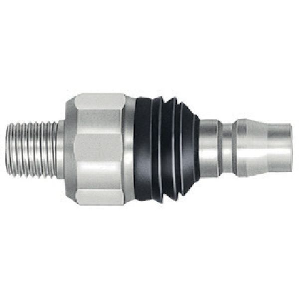 ・空気工具・機器類のホース接続用首振りプラグです。・手元角度が自由自在(屈曲範囲70°)になるので、狭い場所や上向きの作業でも工具類が楽に使用できます。・屈曲部を潤滑性樹脂で補強しているため、屈曲動作は滑らかで、耐久性に優れています。・ゴミ...