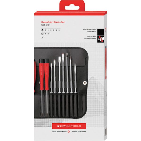 ・外箱付きです。・ハイクオリティーペーパーボックス仕様で工具セット内のミニケースとして使用できる、目に留まりやすく、特徴などが記載されたパッケージです。・質量(g)：437・差替式グリップドライバーハンドル(8215A)、差替式マイナスドラ...