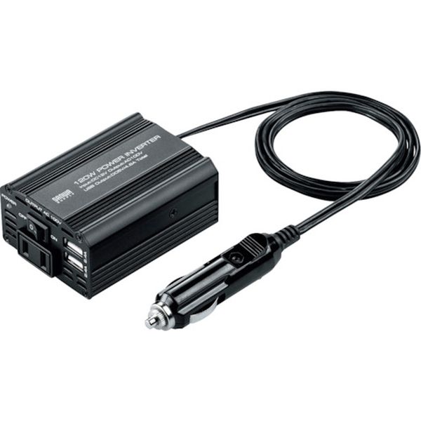 ・車のアクセサリソケットに家庭用コンセントとUSB電源ポートを設置できるカーインバーターです。・AC差込口を1個、USBポートを2ポート搭載しています。・USBポートは、2ポート合計で最大4.8Aの出力が可能で、接続機器を自動認識し、機器に...