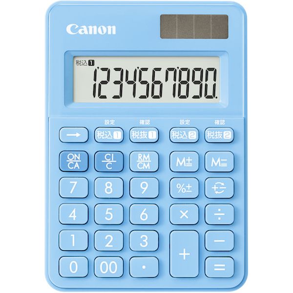 ・選べるキュートな4colors展開です。・税率改定や軽減税率にも対応できるよう、2つの「税率」キーを搭載しました。・桁数：10・縦(mm)：118.5・横(mm)：83・厚さ(mm)：20.5・色：水色・2種類の税率計算対応・生産国 中国...