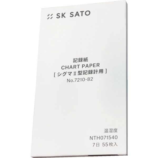 ・シグマ2型温湿度記録計用記録紙です。・適合機種：7210-00、7215-00・記録：7日・枚数：55枚・コード：NTH071540・普通紙・生産国 日本・JANコード 4974425302017・質量 400g・コード：696-4636...
