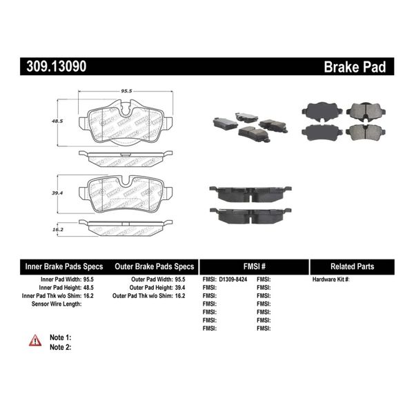 StopTech パフォーマンス 07年-09年 Mini Cooper/Cooper S リアブレーキパッドメーカー：Stoptechメーカー品番：309.13090・掲載画像は、カタログより抜粋した参考画像となっております。ご不安な場合...