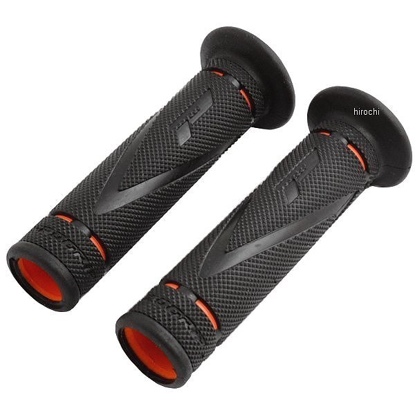 PRO-GRIP ＃838です。汎用カラー:ブラック/オレンジφ22.2ハンドル用エンド貫通長さ:122mm内径（左右）:22/25mm材質:耐震ゲル細い握りが人気のX-SLIM！デザインが変更になりました。NEWデザイン。前モデルからPの...