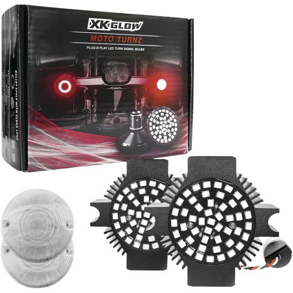 XKGLOW LEDウインカー レンズキット ダブルバルブタイプ：1157レンズカラー：クリアハーレー純正 フラットスタイルウインカー用XK1157F-RR-C楽天 JP店　