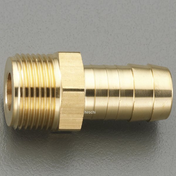 ●ねじ径:G（PF）3/4"●適合ホース内径:3/4"（19mm）●材質:真鍮●最高使用圧力:1.2MPa（12kgf//cm2）●穴径:13mm●六角対辺:27mm●ステム有効長:32mm●ねじ有効長:16mm●全長:56mm●重量:12...