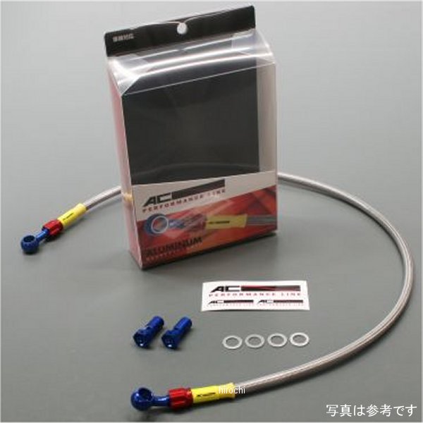 ACパフォーマンスライン AC-PERFORMANCELINE フロントブレーキホース07年 ヒョースン RT125Dフロント用フィッティングカラー:ブルー/レッドホースカラー:クリアフィッティング素材:アルミホース素材:ステンレスメッシュ...