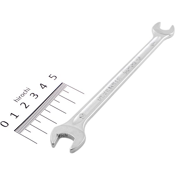 スタビレー 両口スパナオーソドックスなタイプのスパナです。サイズ：8X10mm全長(L)：140mmスパナ部巾(小)(b1)：18mmスパナ部巾(大)(b2)：23mmスパナ部厚み(a)：4.5mm10-8x10-SW楽天 JP店　