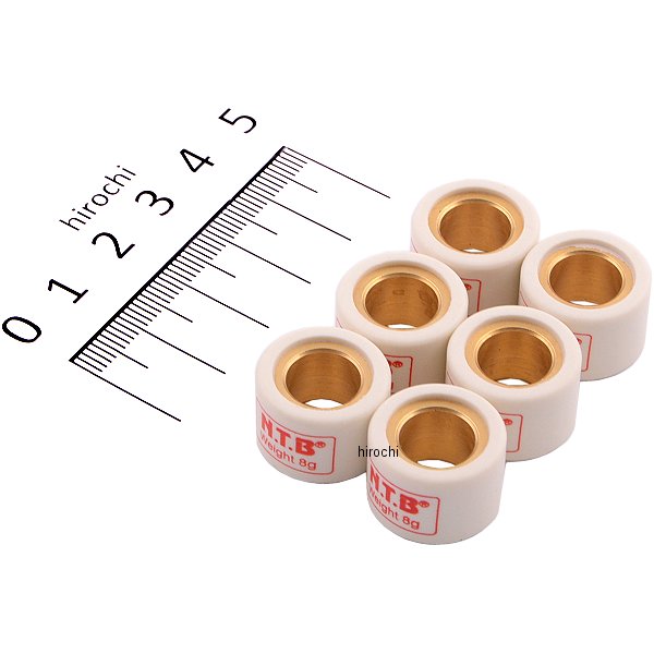 NTB ウエイトローラーサイズ:17φ×12(8.0g) Bタイプ1セット(6個入り)【仕様説明】N.T.Bのウェイトローラーは、一体成形。そのため高速回転時のたわみが極めて少なく、ローラーカバーの材質は繊維質が多いために、非常に優れた耐熱...