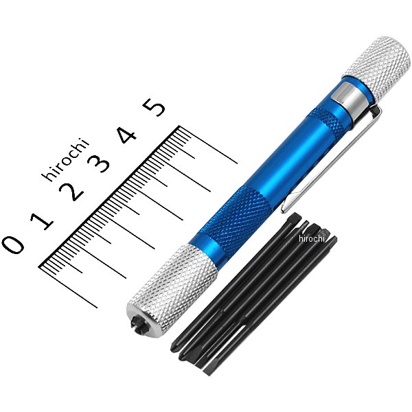 ●(+)ドライバービット…＃0・＃00●(-)ドライバービット…1.6mm・2.0mm・2.4mm●全長…125mm(ビット装着時)●ホルダーサイズ…φ11×97mm●ボディカラー…ブルードライバーホルダーホルダー内にビットが　収納できます...