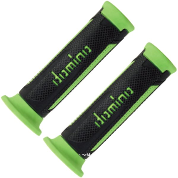 ドミノ domino グリップタイプ：ツーリスモサイズ：121mmカラー：黒/緑内径：右：24mm/左：22mm素材：サーモプラスチックゴムエンドオープンdominoグリップはMotoGP世界選手権にてチーム『サン・カーロ・ホンダ』と共同で...