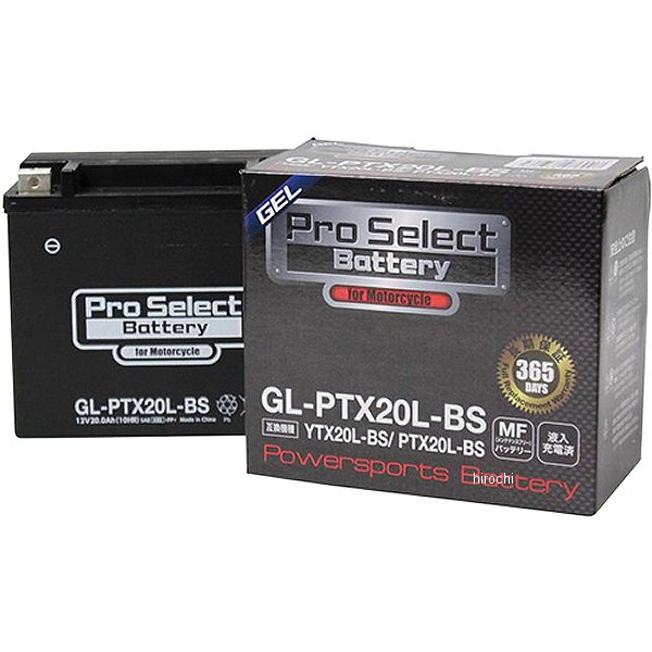 プロセレクト PROSELECT バイク用 バッテリー ジェルタイプ (液入り充電済み)適合互換:YTX20L-BS※バッテリーを倒して搭載する車両には液入タイプ、ジェルタイプのご使用をお願いします。同車種、同型式車両であっても、搭載バッテ...