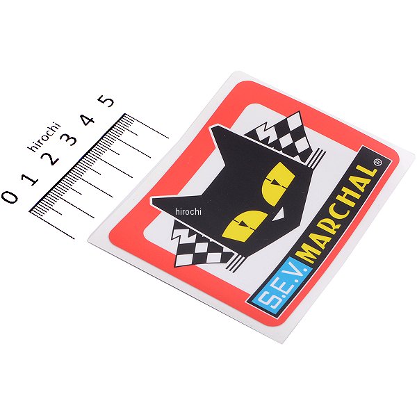 マーシャル MARCHAL ステッカー 四角カラー:レッドサイズ:幅83mm×高さ62mm耐光加工済み800-7049楽天 JP店　