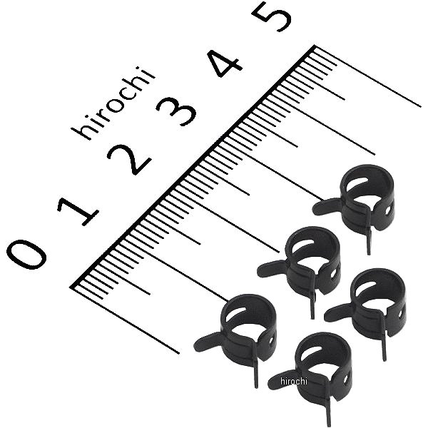 キジマ ホースパワーバンド6mm内径:6mm(通常時)カラー:ブラック素材:スチール数量:5個入りワイヤークリップで頼りない場合は、このパワーバンドをご使用ください。均等に力を掛ける事が出来、ホースが抜けにくくなります。取付の際にはプライヤ...