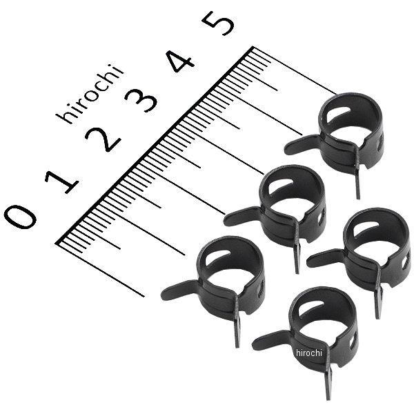 キジマ ホースパワーバンド6mm内径:9mm(通常時)カラー:ブラック素材:スチール数量:5個入りワイヤークリップで頼りない場合は、このパワーバンドをご使用ください。均等に力を掛ける事が出来、ホースが抜けにくくなります。取付の際にはプライヤ...