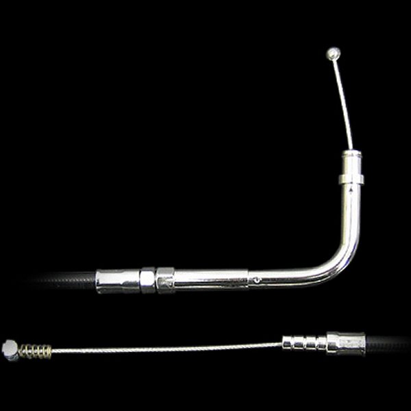 96年以降 ハーレー BigTwin96年以降 ハーレー XL(08年以降のツアラーモデルは除く)33インチ(約838mm)90°タイプトラベル長:約120mmケーブル×1本フェルール×1個96年式以降のノーマルハウジングに使えるアイドルケ...